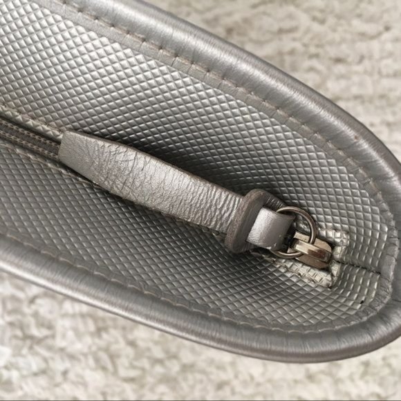 Longchamp | Bags | Longchamp Silver Metallic Leather Tote | Poshmark